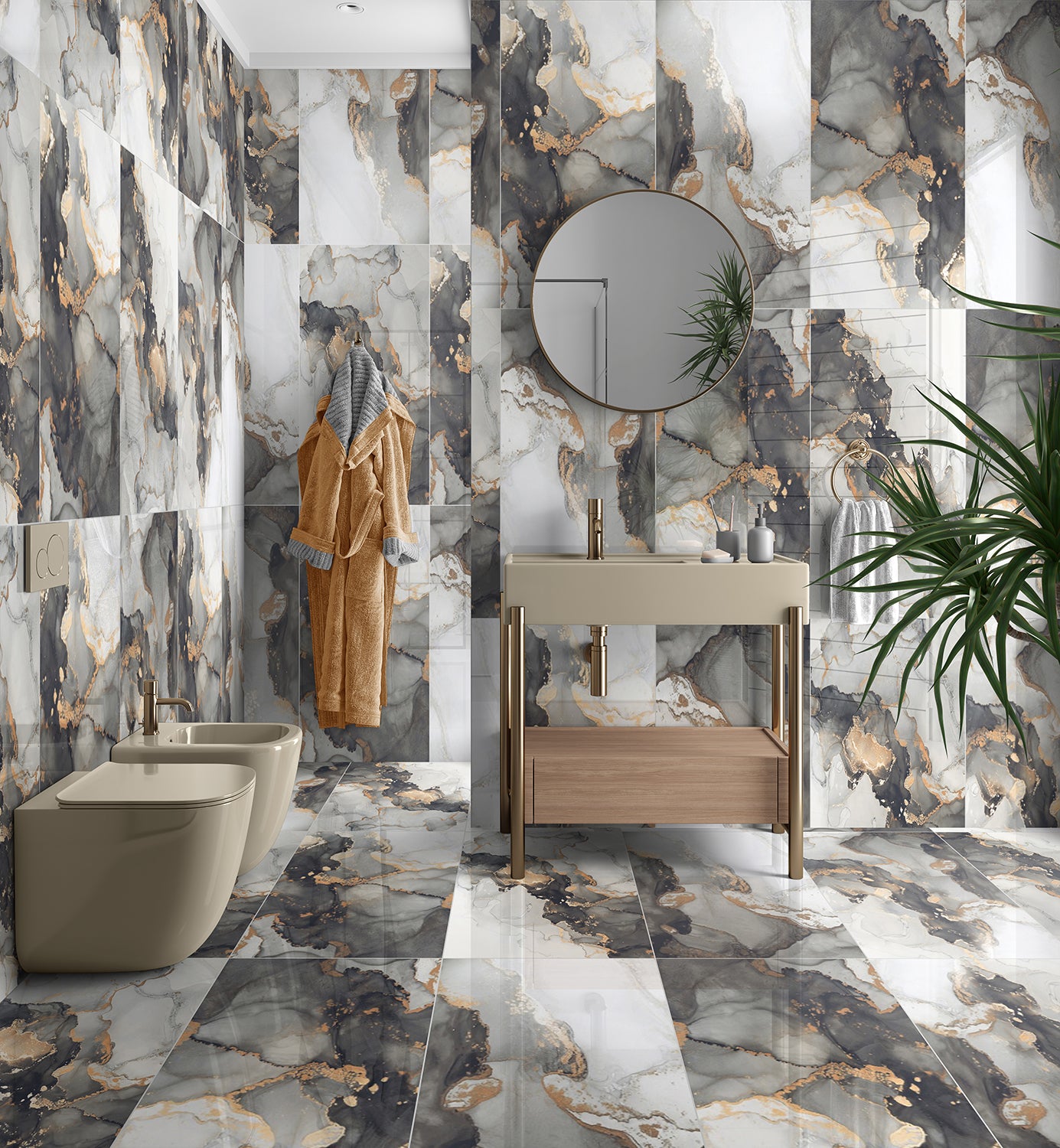 Akasmir Gold White Porcelain Tiles | 60x120cm – TILES Paradise