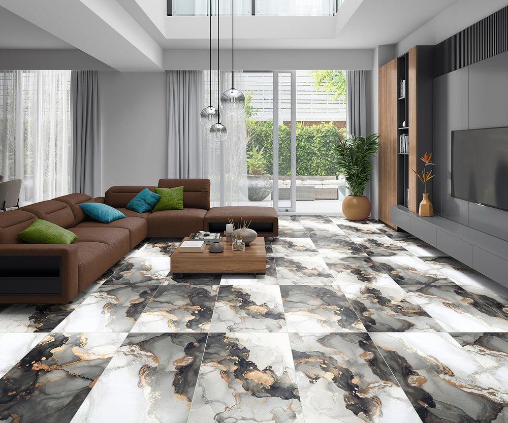Akasmir Gold White Porcelain Tiles | 60x120cm – TILES Paradise